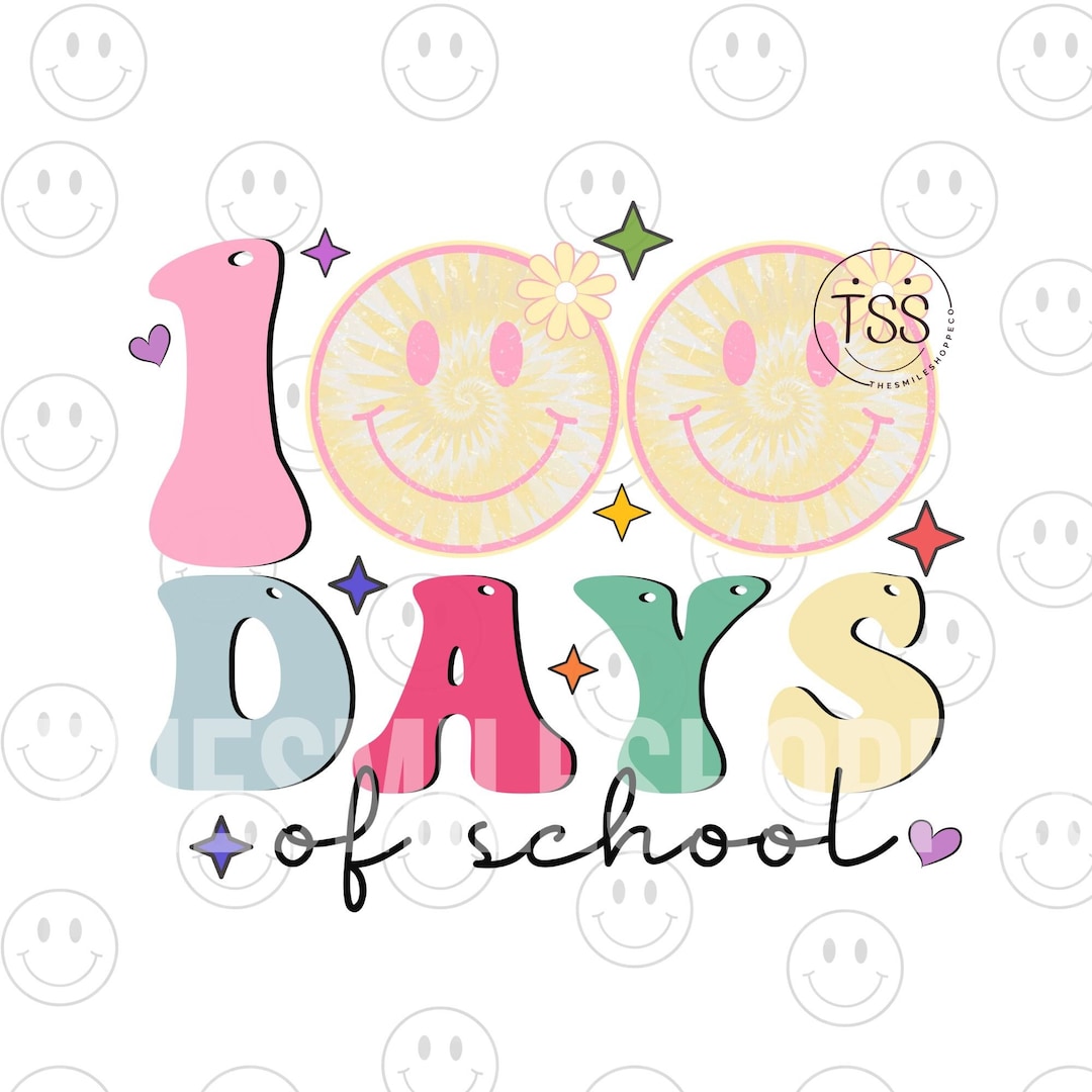 100 Days of School Png, Groovy 100 Days Png, Retro 100 Days Teacher ...