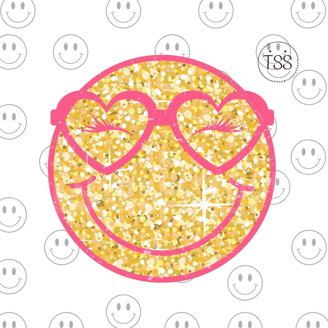 Faux Sequins Png Preppy Smile Face Png Distressed Smile Face PDF ...