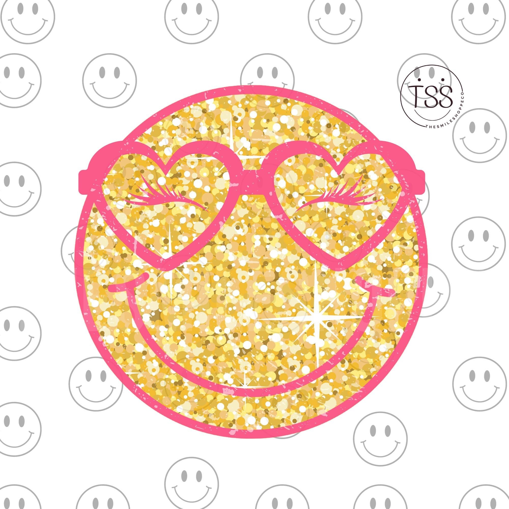 Faux Sequins Png Preppy Smile Face Png Distressed Smile Face - Etsy
