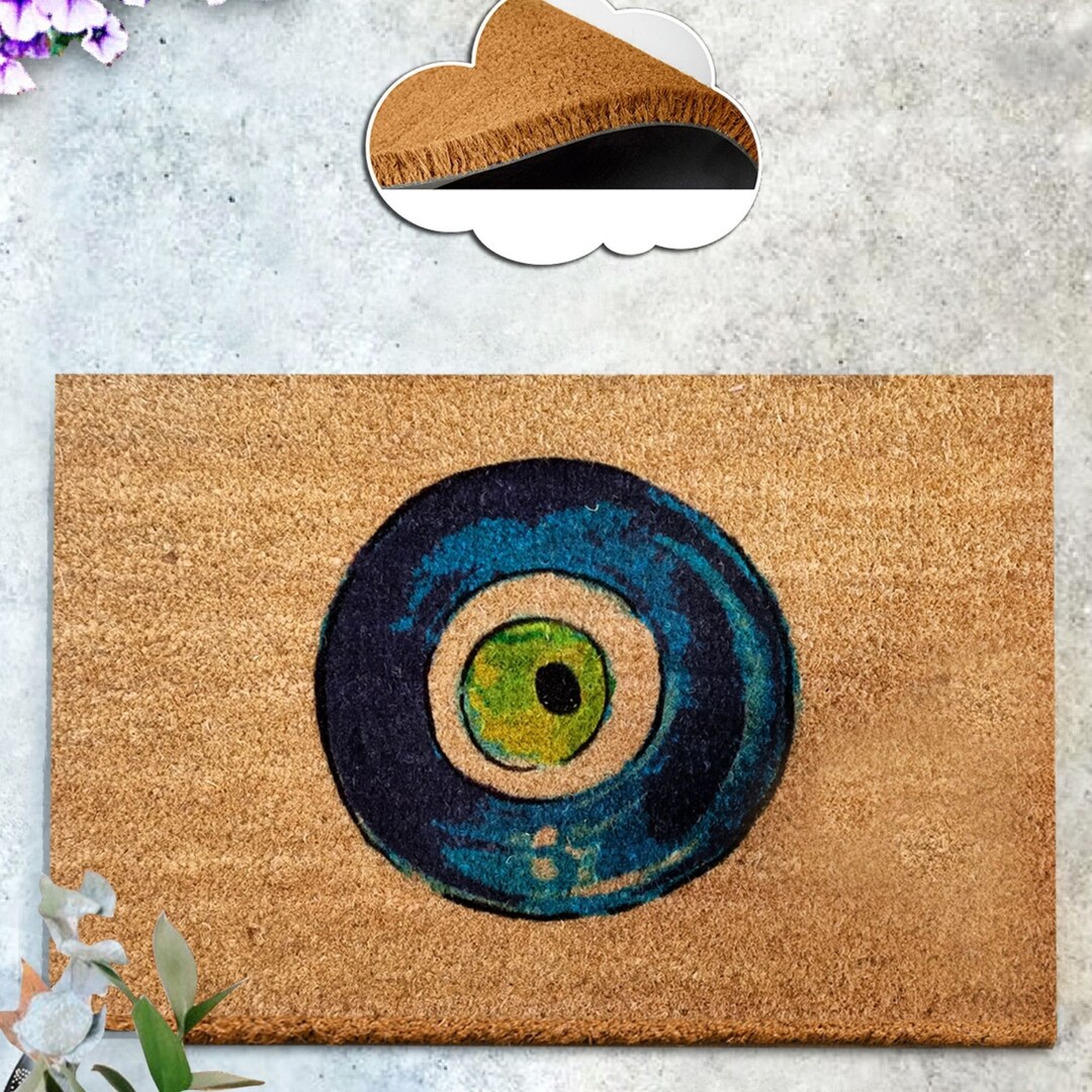 Evil Eye Bead Pattern Doormat, Home Gift, Wedding Gift, Durable Doormat ...