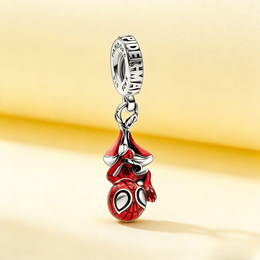Marvel Hanging Spider-man Dangle Charm | Handmade Silver Charm | Fits ...