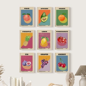 Fruit Print, Kitchen Wall Art Set, Food Poster, Kitchen Prints, Food ...
