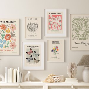 Gallery Wall Set of 6 Prints Exhibition Poster Flower Market Print ...