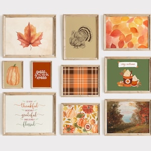Thanksgiving Wall Art Fall Gallery Wall Set of 10 Prints Rustic Fall ...