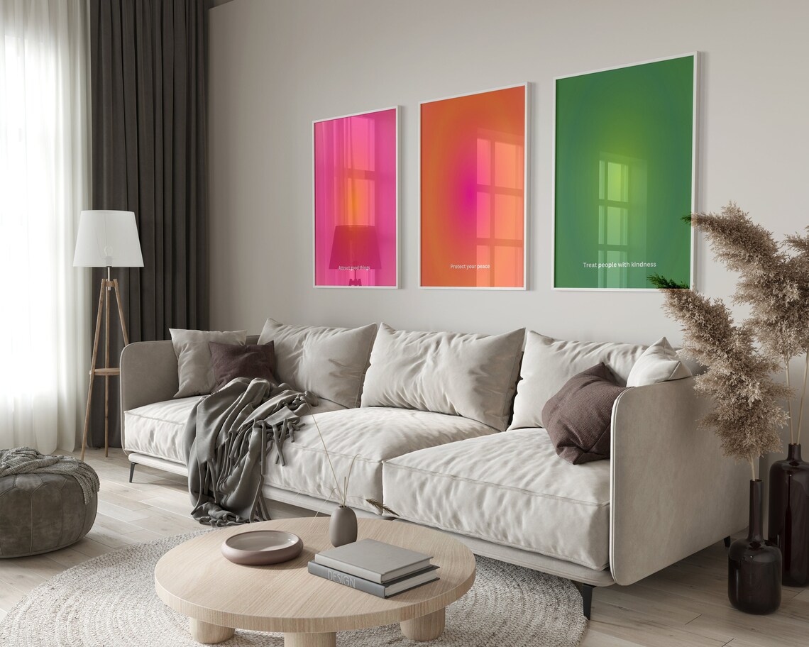 Aura Poster, Retro Gradient Poster, Spiritual Poster, Aura Wall Art ...