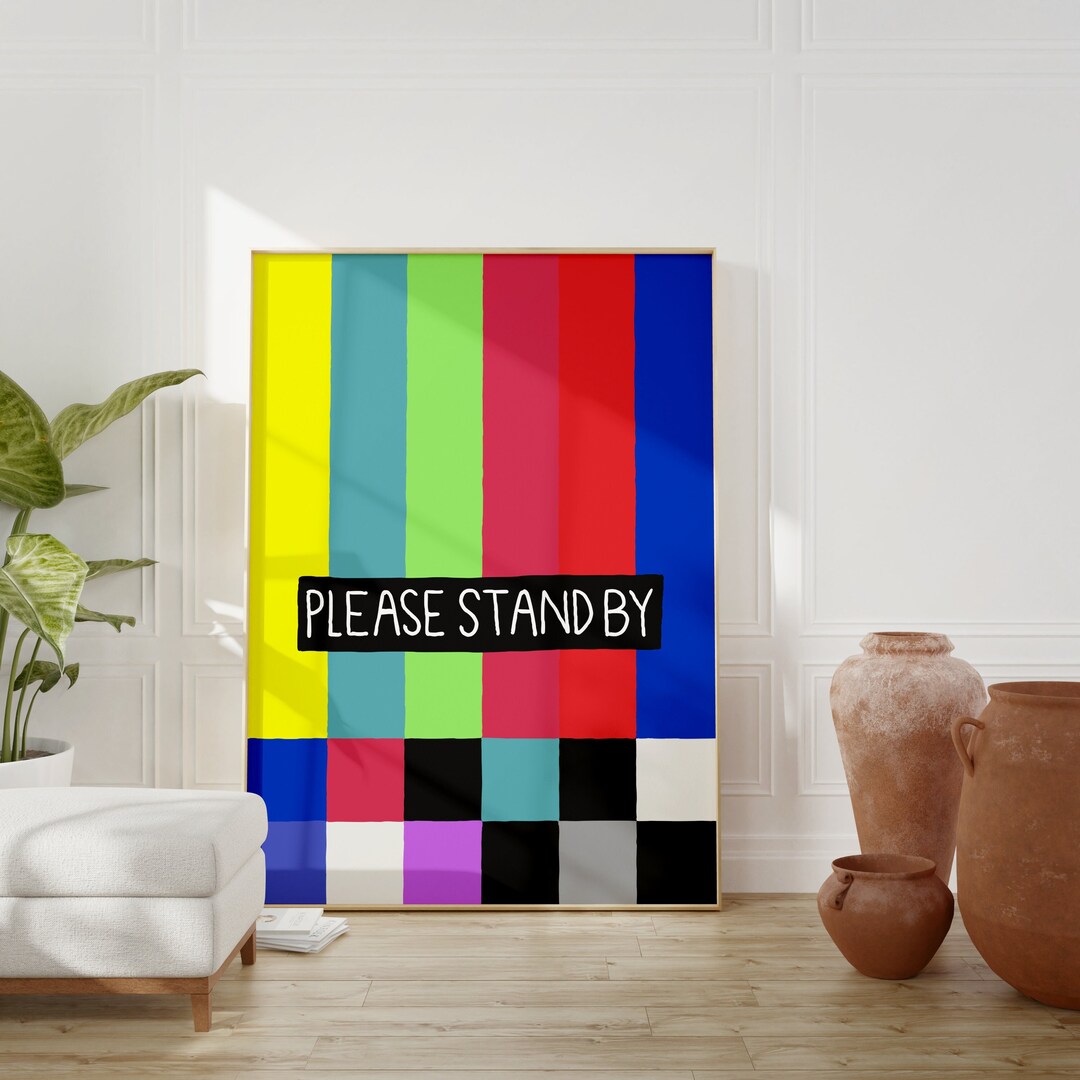 Retro Wall Art Standby Screen Print Room Decor for Teens Funky Wall Art ...