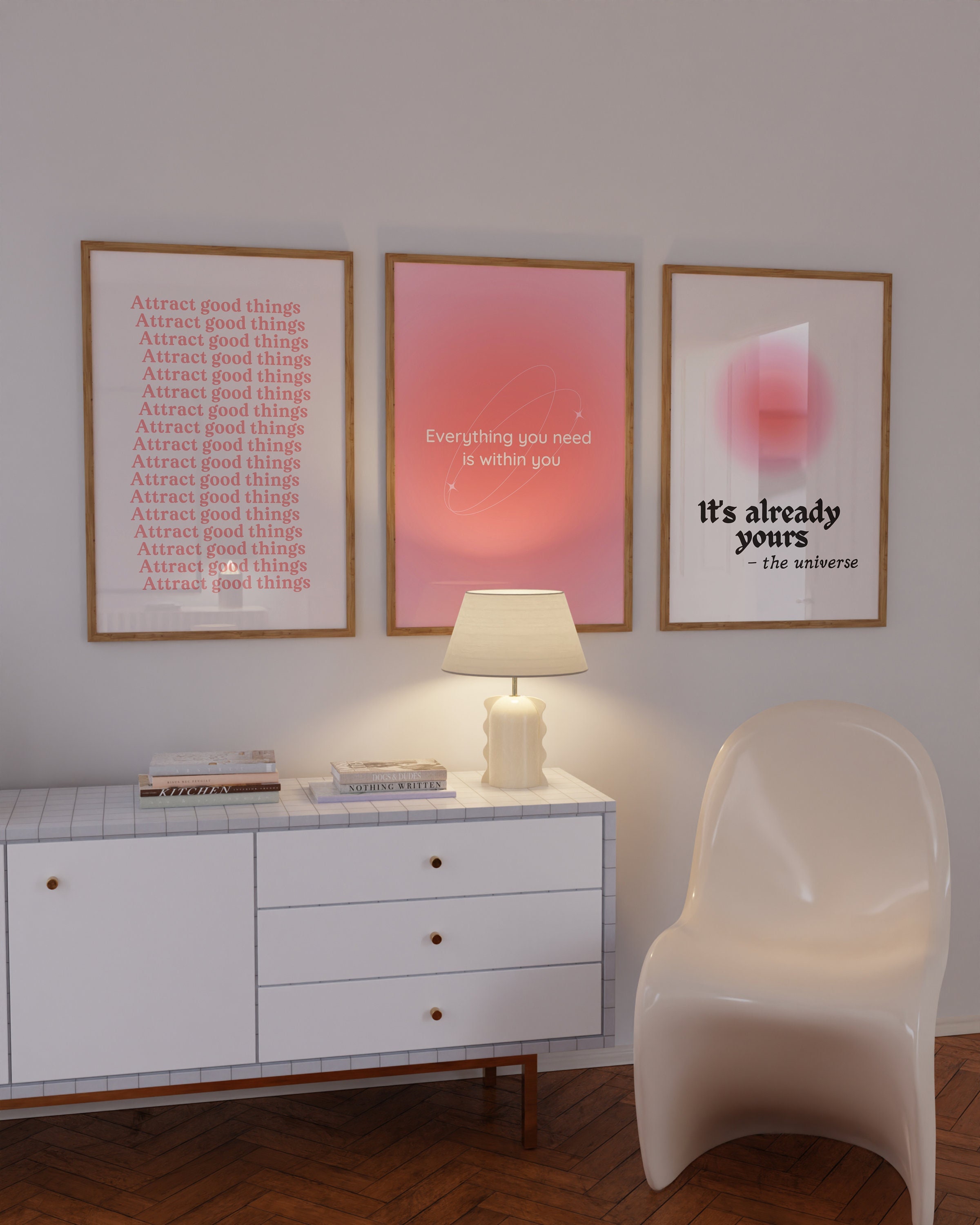 Positive Aura Posters Set of 3 Manifestation Art Print - Etsy