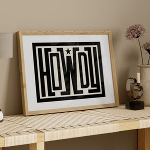 Howdy Typography Print, Western Decor, Southwestern Wall Art, Farmhouse ...