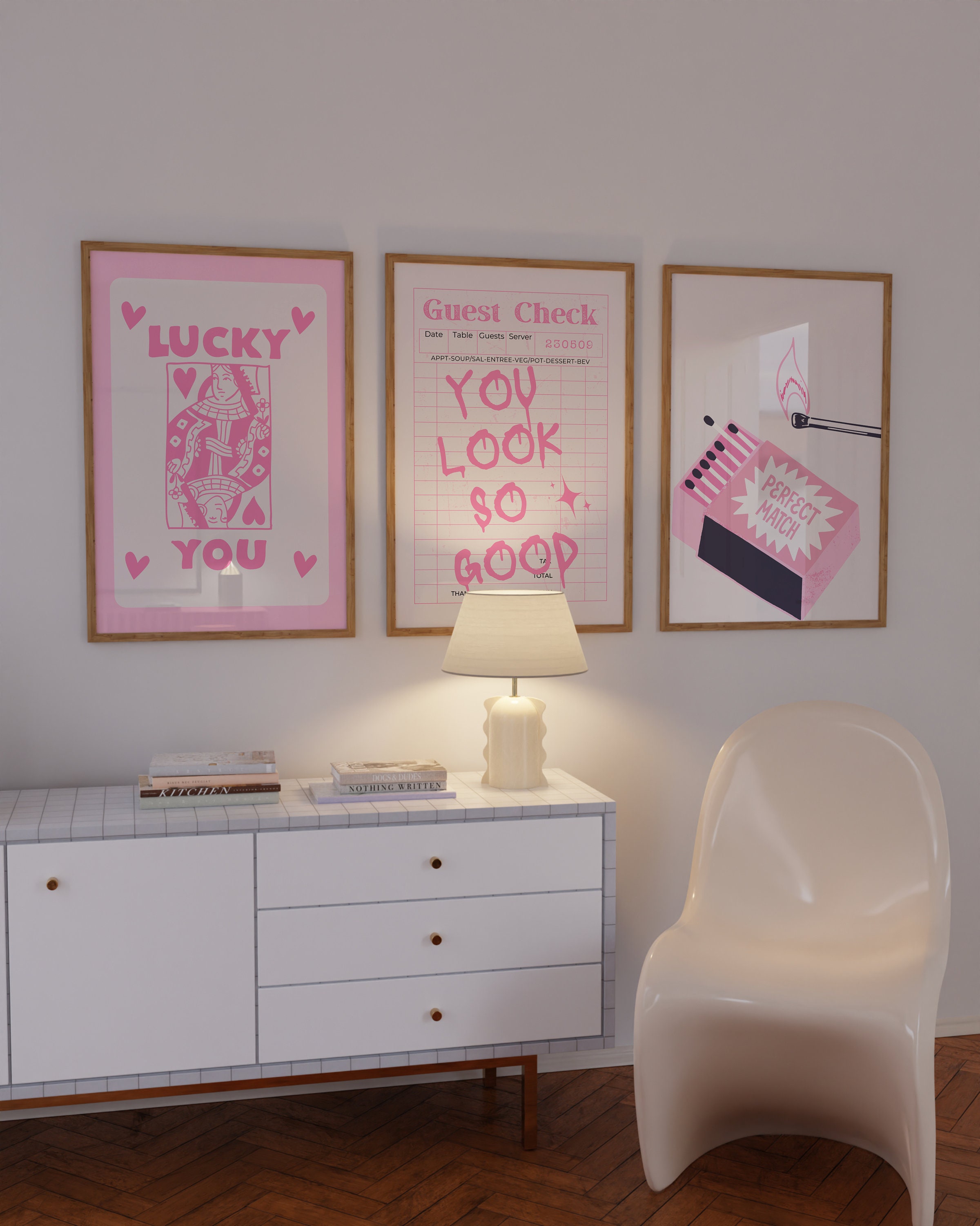 Light Pink Wall Art Pastel Pink Poster Y2k Room Decor Lucky - Etsy