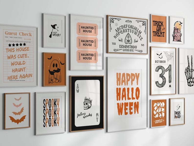 Halloween Wall Art Bundle Spooky Art Prints Fall Halloween Wall Art ...