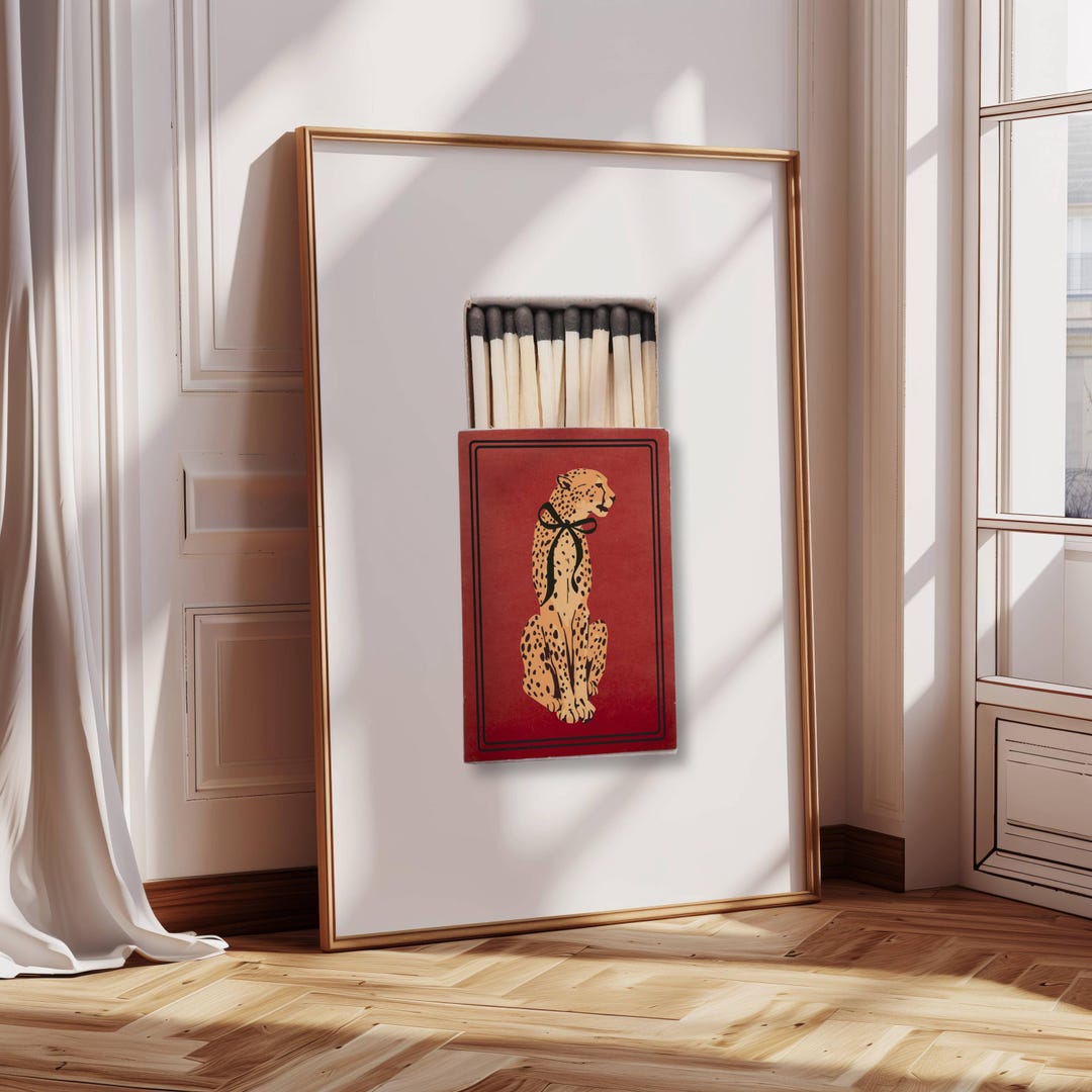 Cheetah Print Matchbox Poster Coquette Wall Art Aesthetic Dorm Poster ...