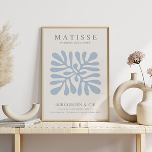 Blue Matisse Print, Set of 3 Prints, Blue Wall Art, Neutral Prints ...