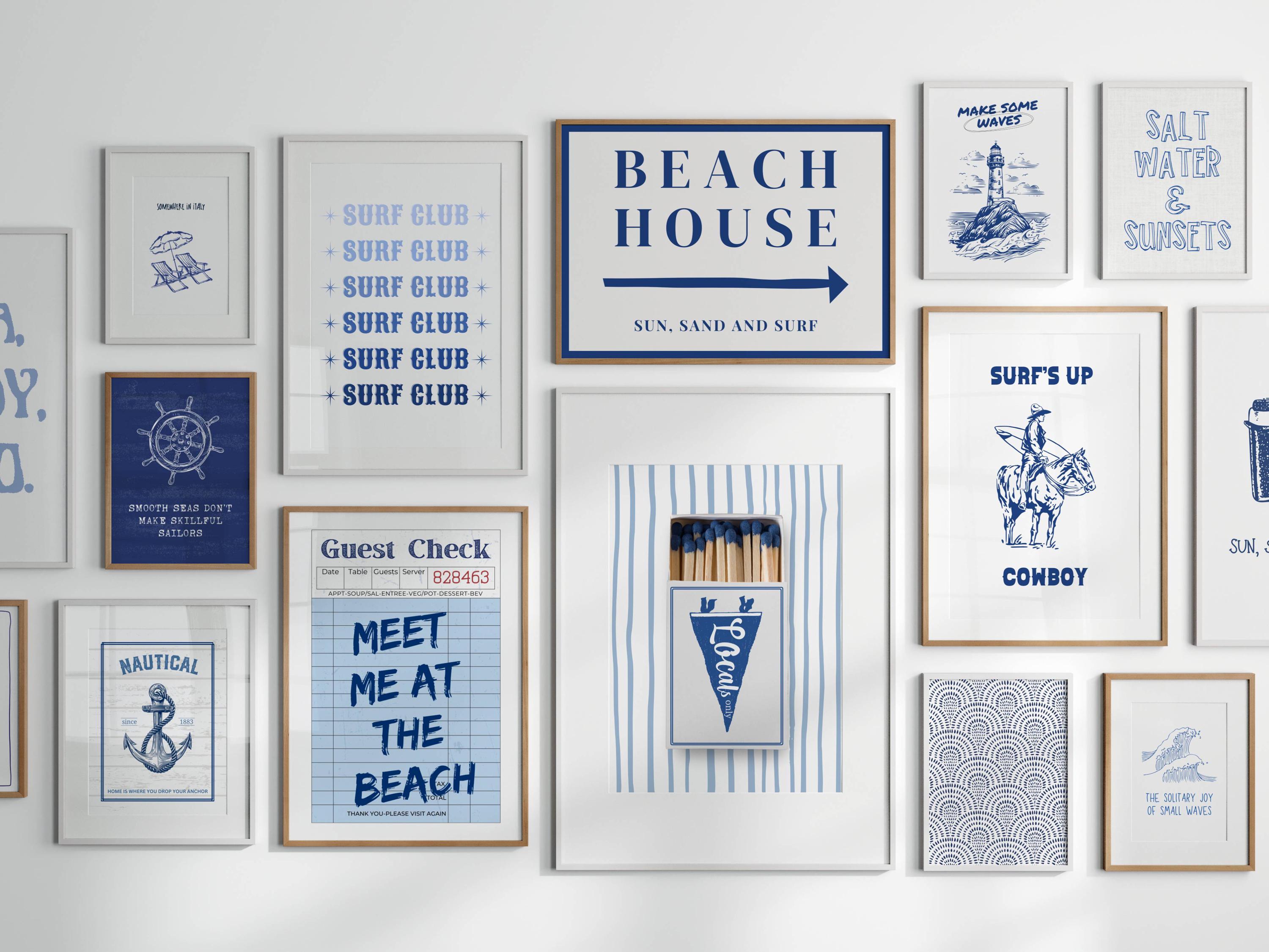 Coastal Gallery Wall Digital Print Summer Beach Decor Set of 15 Prints ...