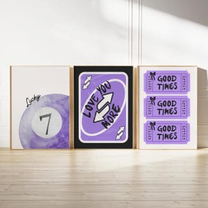 Purple Wall Art Trendy Retro Posters Dorm Room Prints Purple Aesthetic ...
