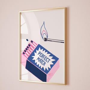 Pink and Blue Girly Prints Retro Trendy Wall Art Aesthetic Posters Pink ...