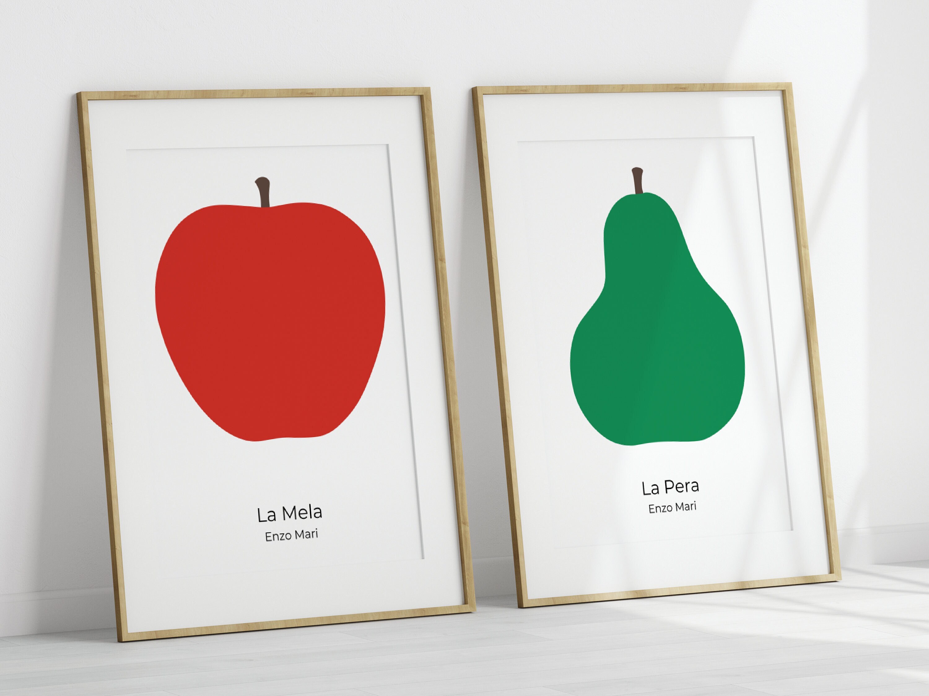 Kitchen Fruit Wall Art Enzo Mari Print Enzo Mari Apple Enzo - Etsy