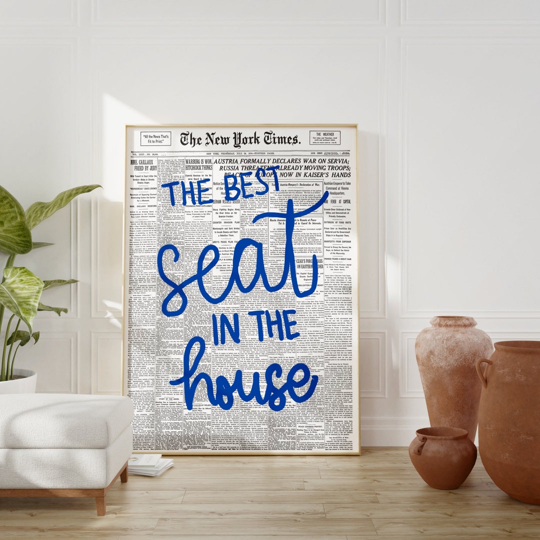 Newspaper Print, Funny Bathroom Poster, Retro Wall Art, Funky Art Print ...