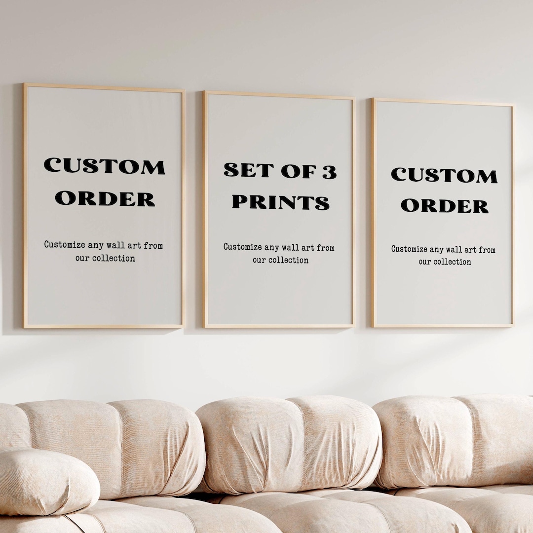 Customized Digital Poster, Set of 3 Prints, Personalized Apartment ...