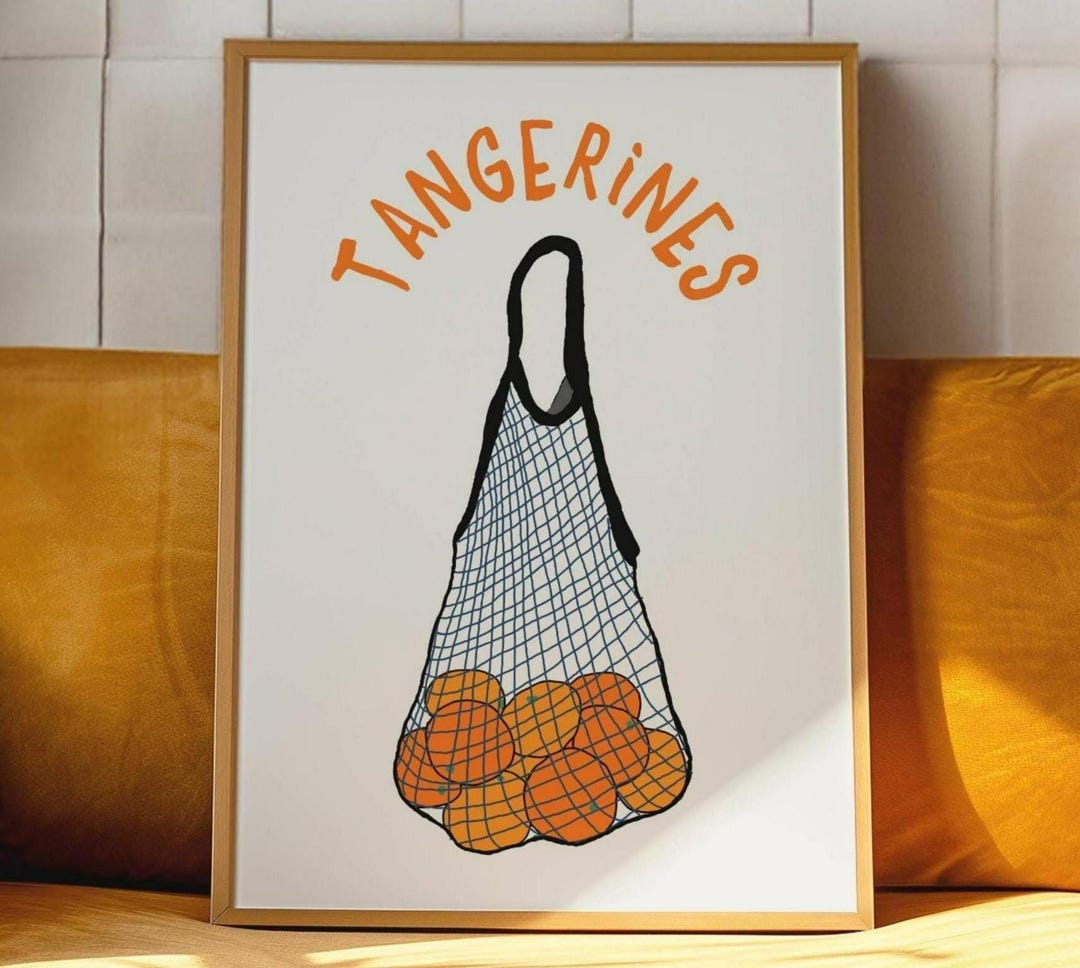 Tangerine Print, Retro Kitchen Decor (digital Download) - Etsy UK