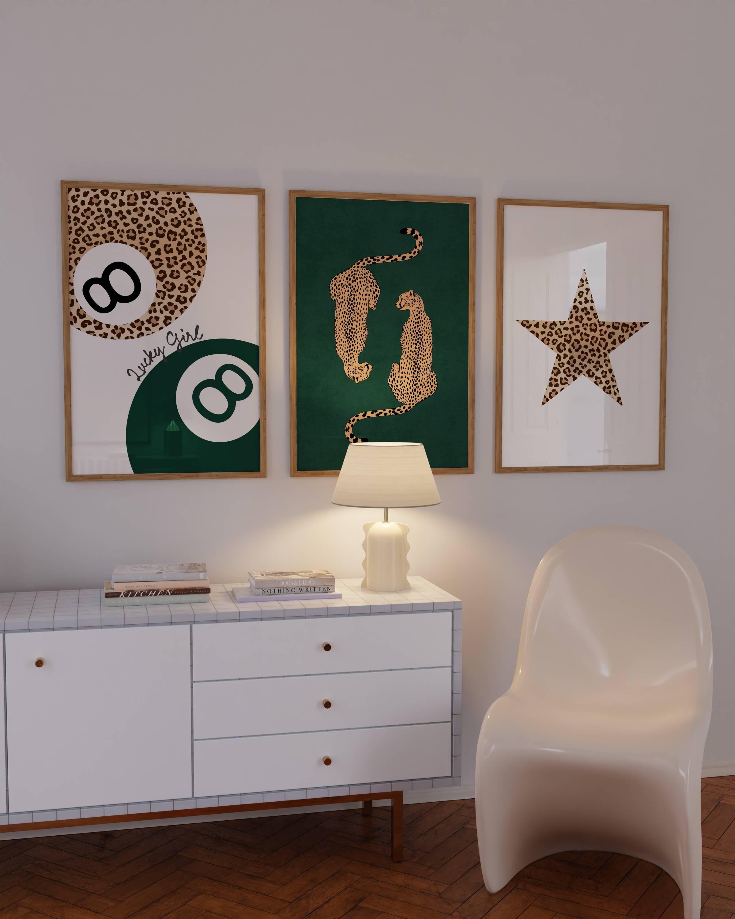 Trendy Cheetah Wall Art Green Dorm Posters Fashion Wall Art Aesthetic ...