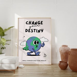 Retro Character Print Emotions Poster Motivational Wall Art Mental ...
