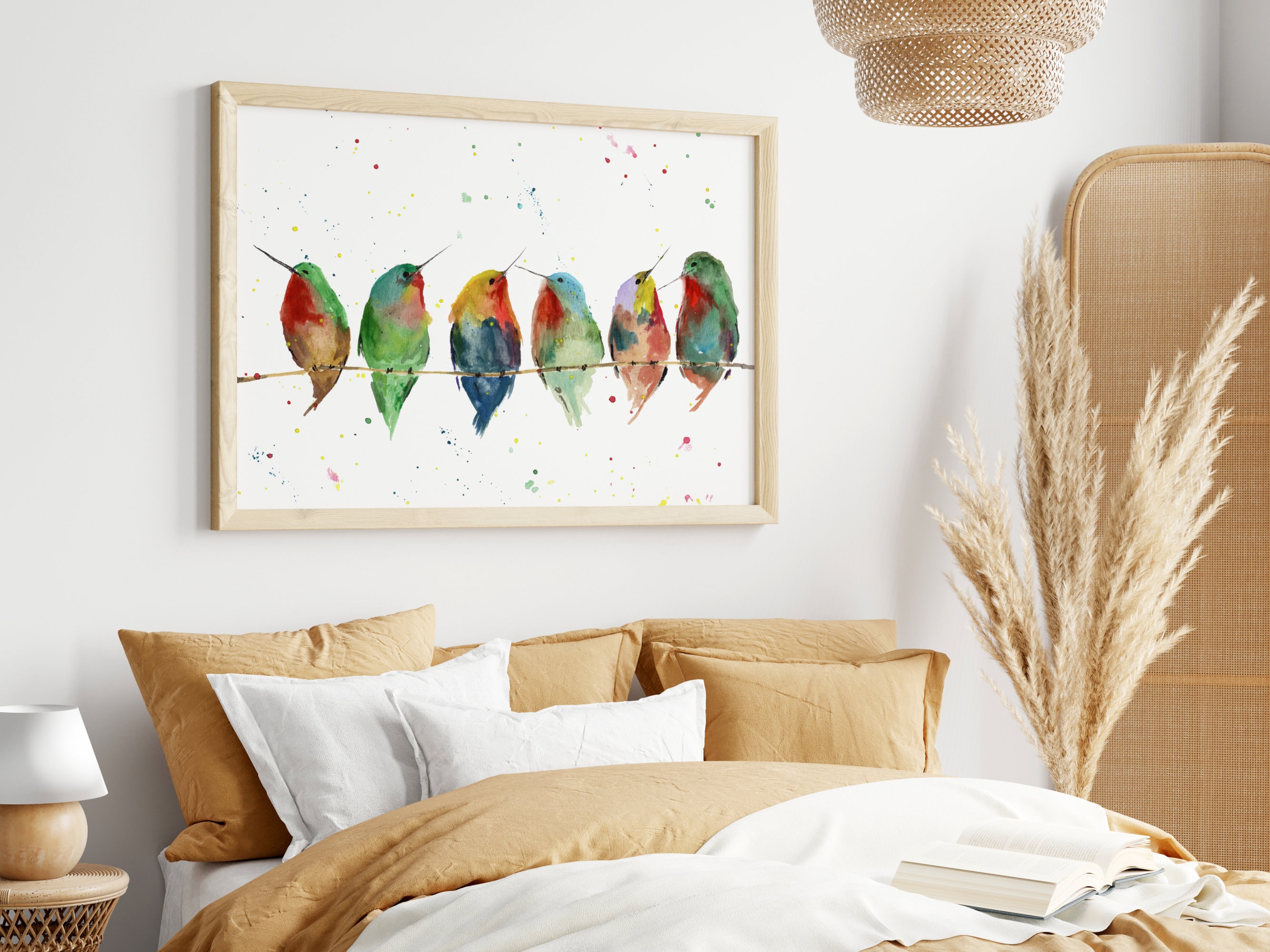 Watercolor Hummingbird Painting Hummingbird Poster - Etsy