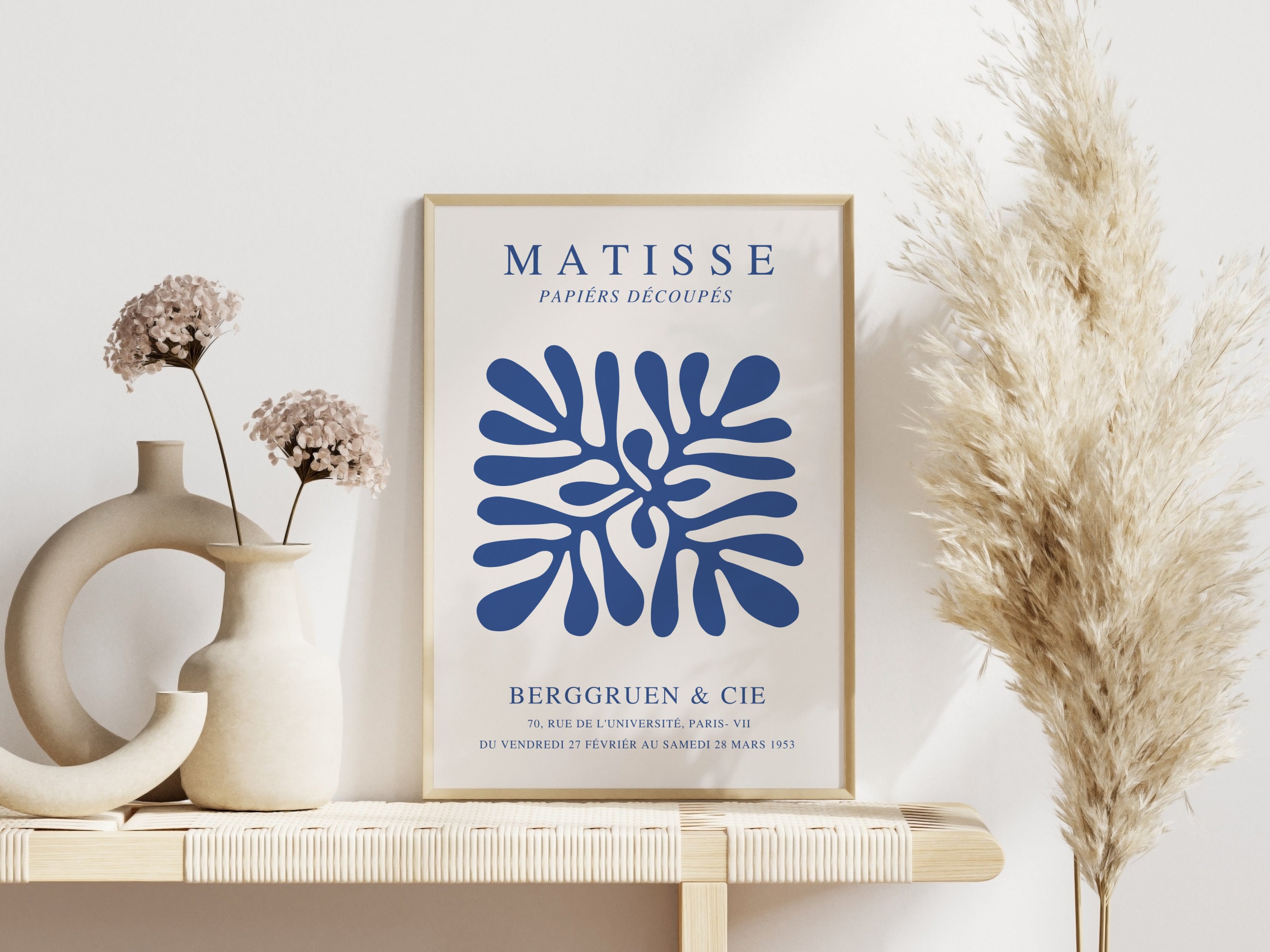 Blue Matisse Print, Set of 3 Prints, Matisse Exhibition Poster, Blue ...