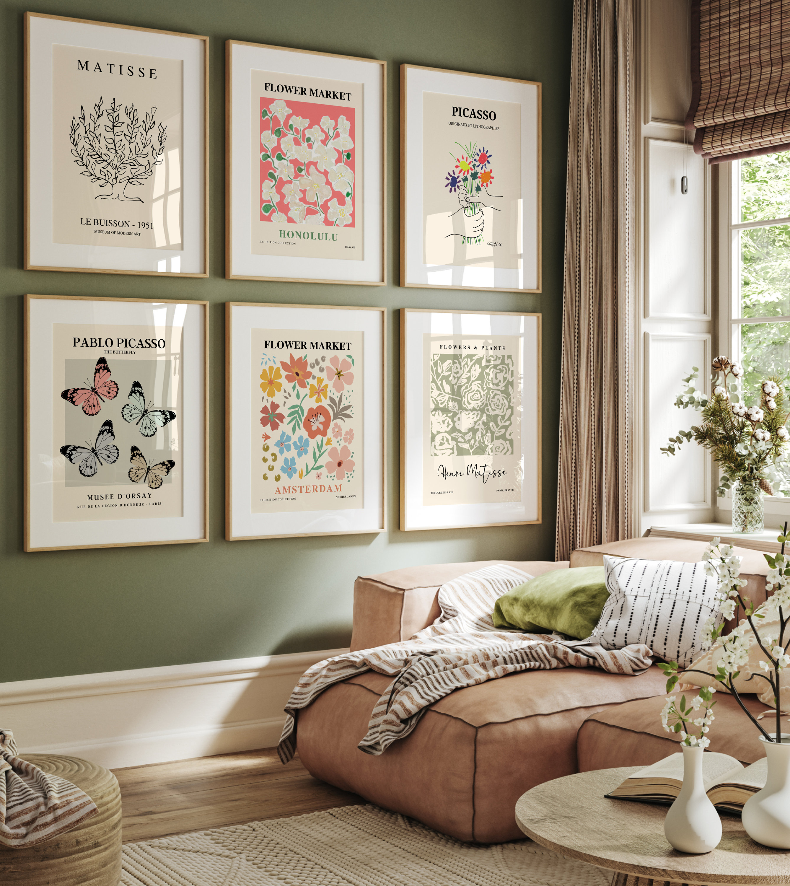 Gallery Wall Set of 6 Prints Exhibition Poster Flower Market Print ...