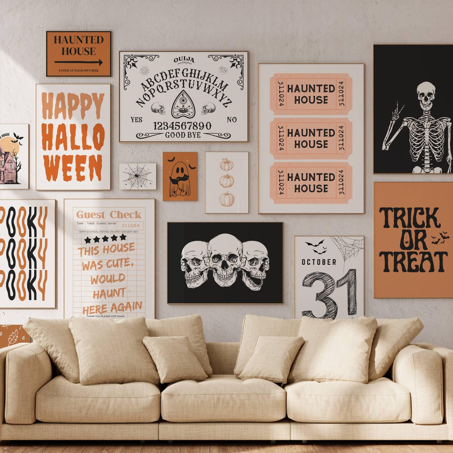 Halloween Wall Art Bundle Spooky Art Prints Fall Halloween Wall Art ...