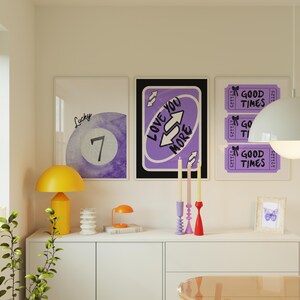 Purple Wall Art Trendy Retro Posters Dorm Room Prints Purple Aesthetic ...