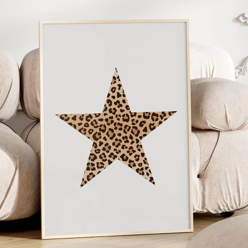 Leopard Print Star Print - Etsy