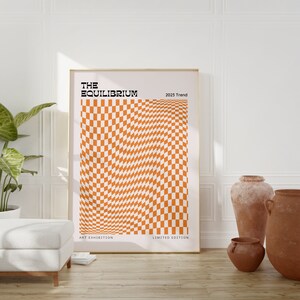 Trendy Orange Wall Art Prints Exhibition Posters Dorm Room Prints Retro ...