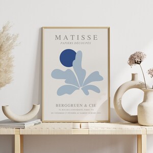 Blue Matisse Print, Set of 3 Prints, Blue Wall Art, Neutral Prints ...
