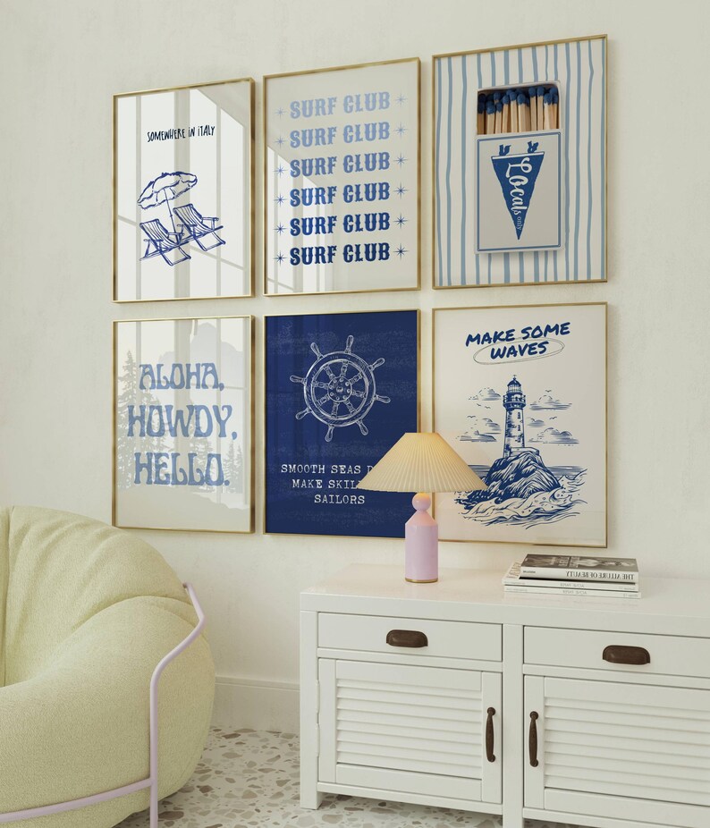 Coastal Gallery Wall Digital Print Summer Beach Decor Set of 15 Prints ...