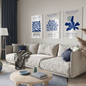 Blue Matisse Print, Set of 3 Prints, Matisse Exhibition Poster, Blue ...