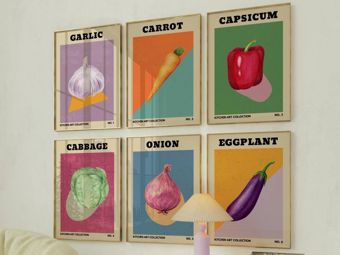 Kitchen Retro Poster, Vegetable Print, Kitchen Prints, Food Poster ...