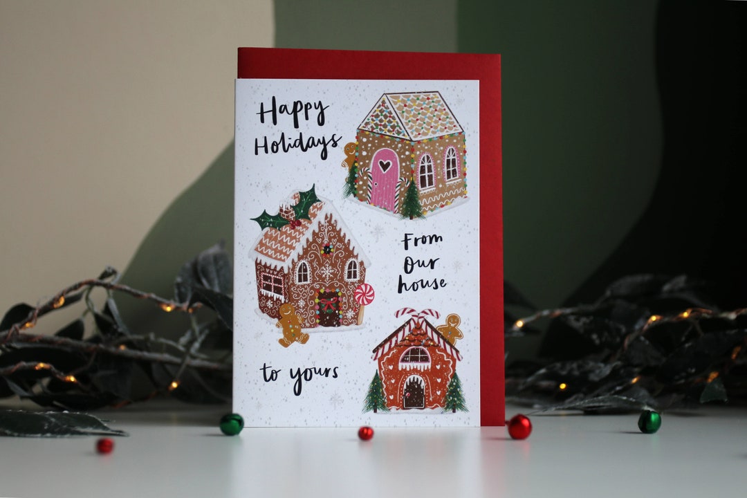 Happy Holidays Gingerbread House | Hand Illustrated Christmas Card ...