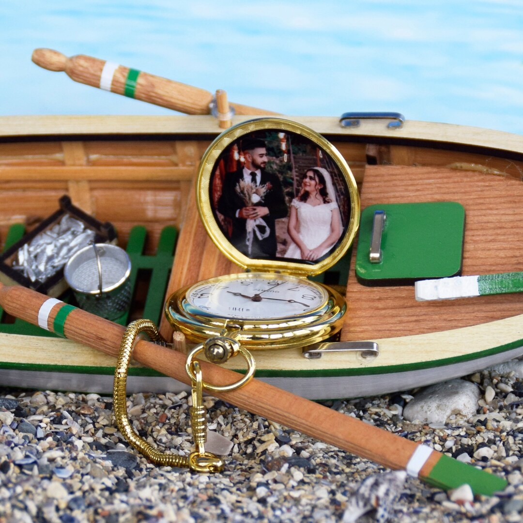 Personalized Gold Color Pocket Watch With Picture and Gift Box ...