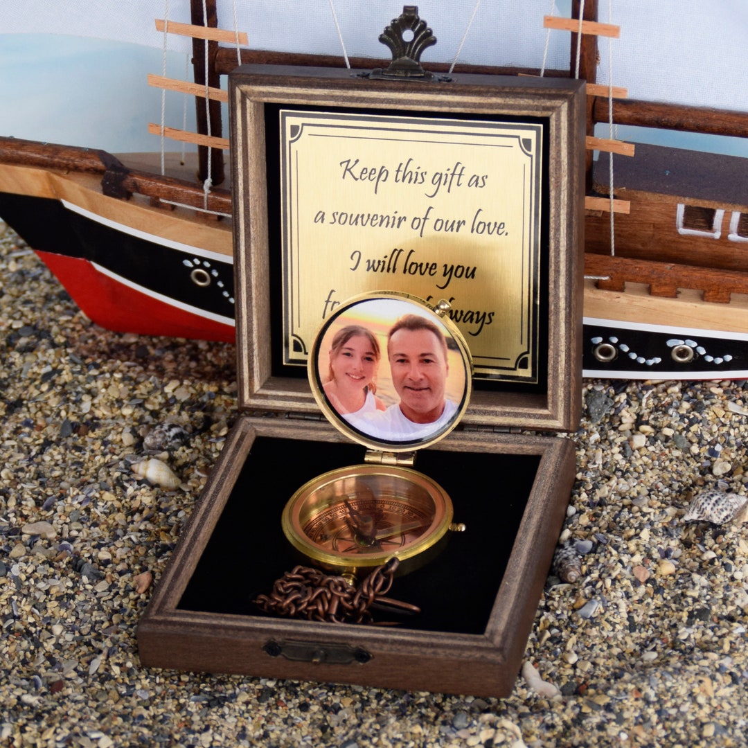 Personalized Compass With Photo Engraved Gift for Him - Etsy