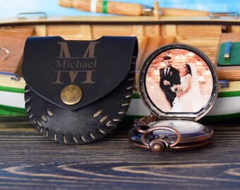 Personalized Copper Color Pocket Watch With Photo Engraved - Etsy