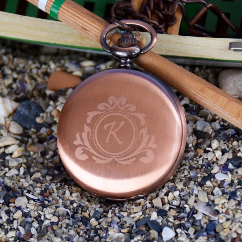 Personalized Copper Color Pocket Watch With Photo Engraved - Etsy