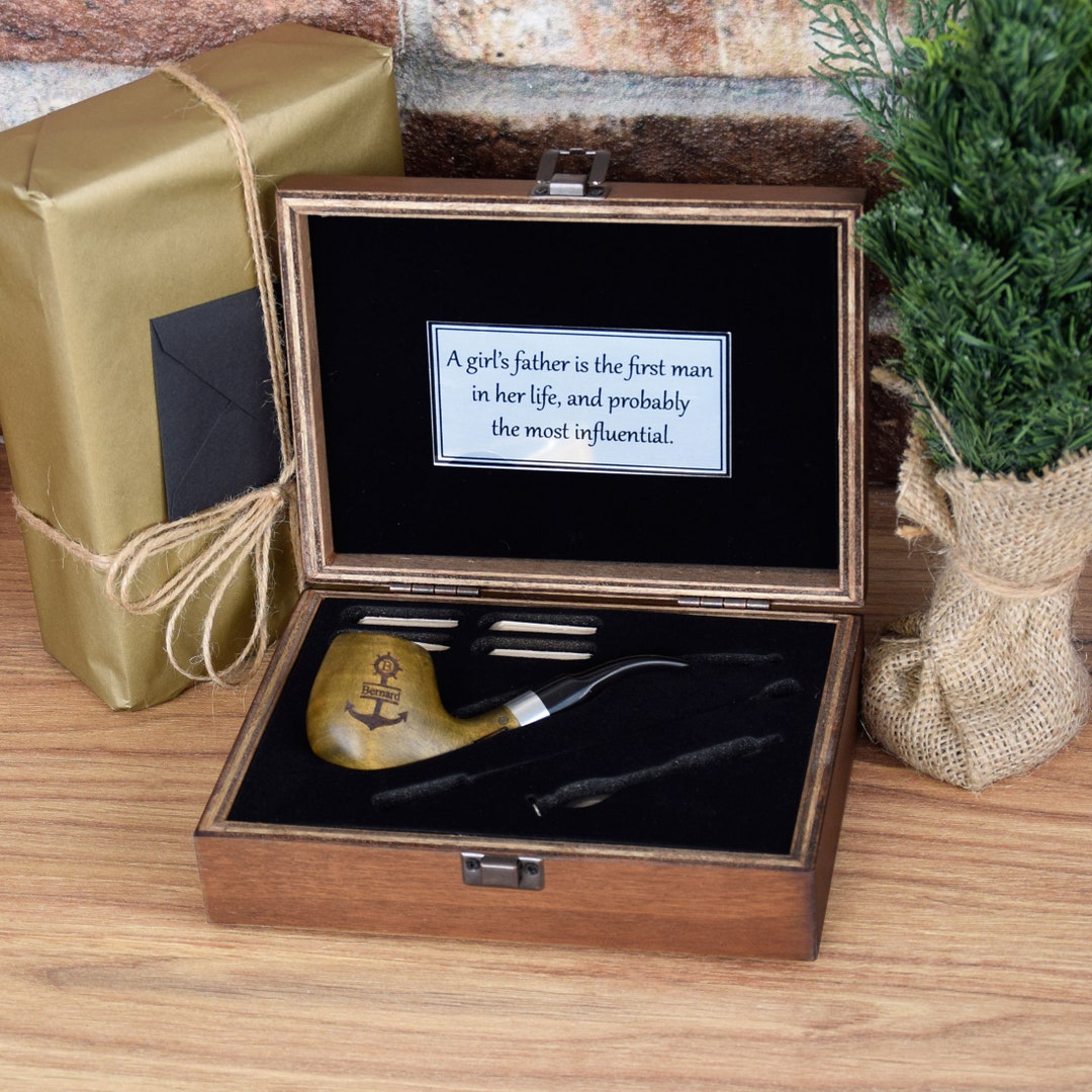 Personalized Yellow Green Pipe Set With Cleaning and Wooden Gift Box ...