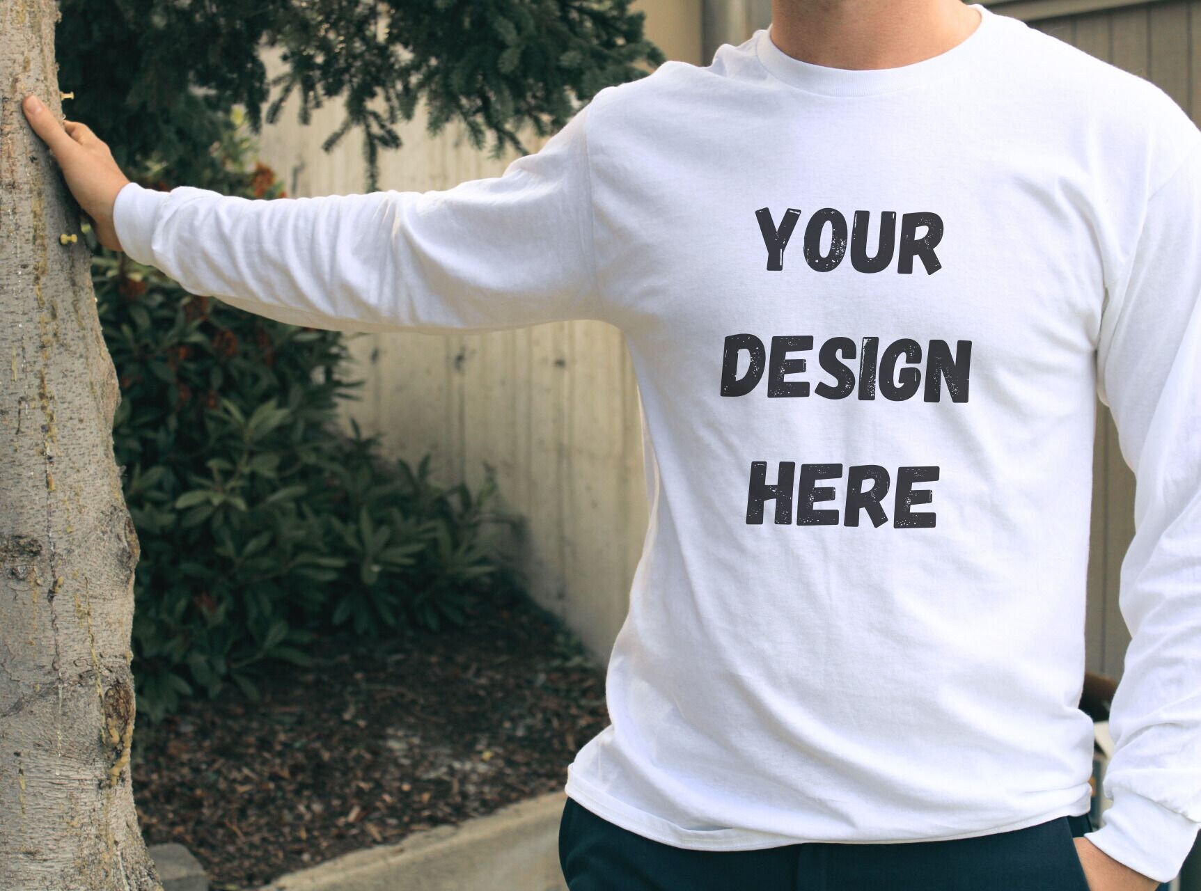 Mockup Male Model Mockup Outdoor Mockup Guy Mockup Long Sleeve Crew ...