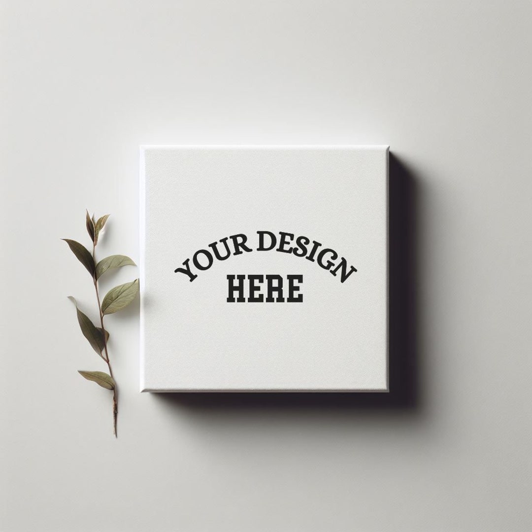 Square Canvas Mockup Display, Simple Canvas Mockup for 1x1 Artwork ...