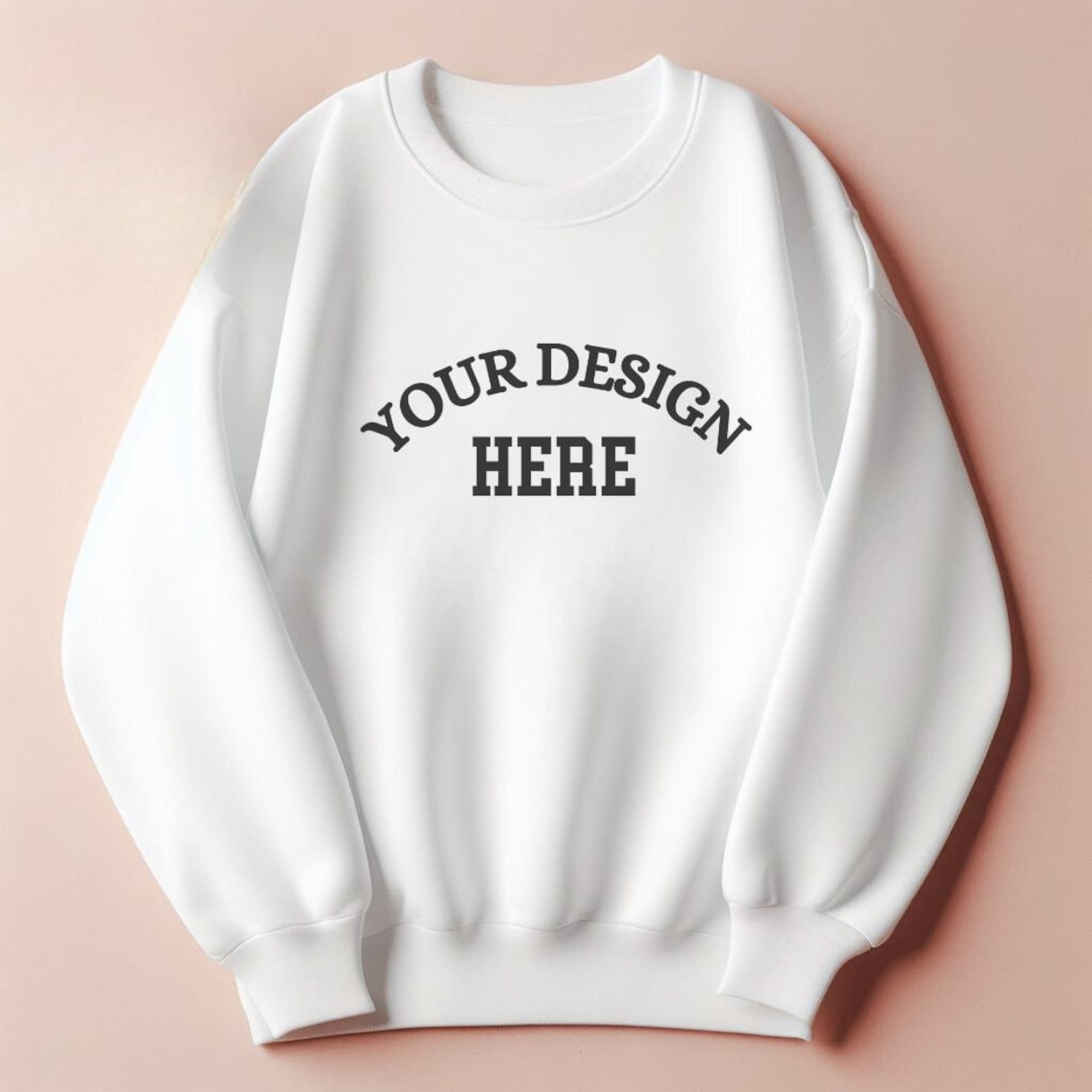 White Sweater Mockup, Gildan 18000, Mockup, Gildan, White Sweatshirt ...