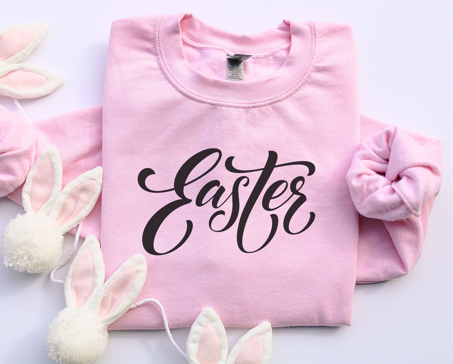 Gildan 18000 Light Pink Mock Up, Easter Sweater Mockup, Spring Crewneck ...