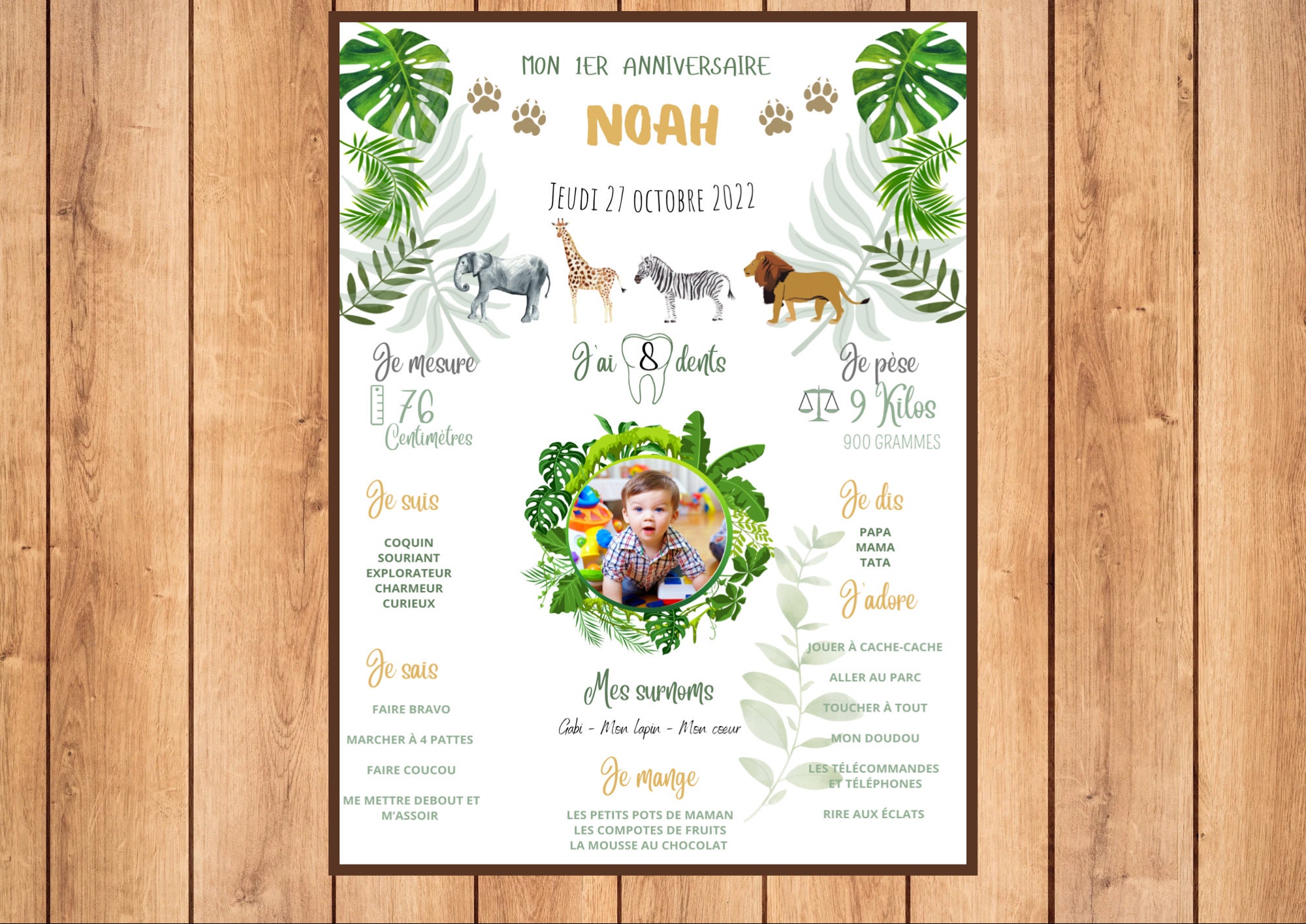 Personalized Jungle Themed Poster - Etsy