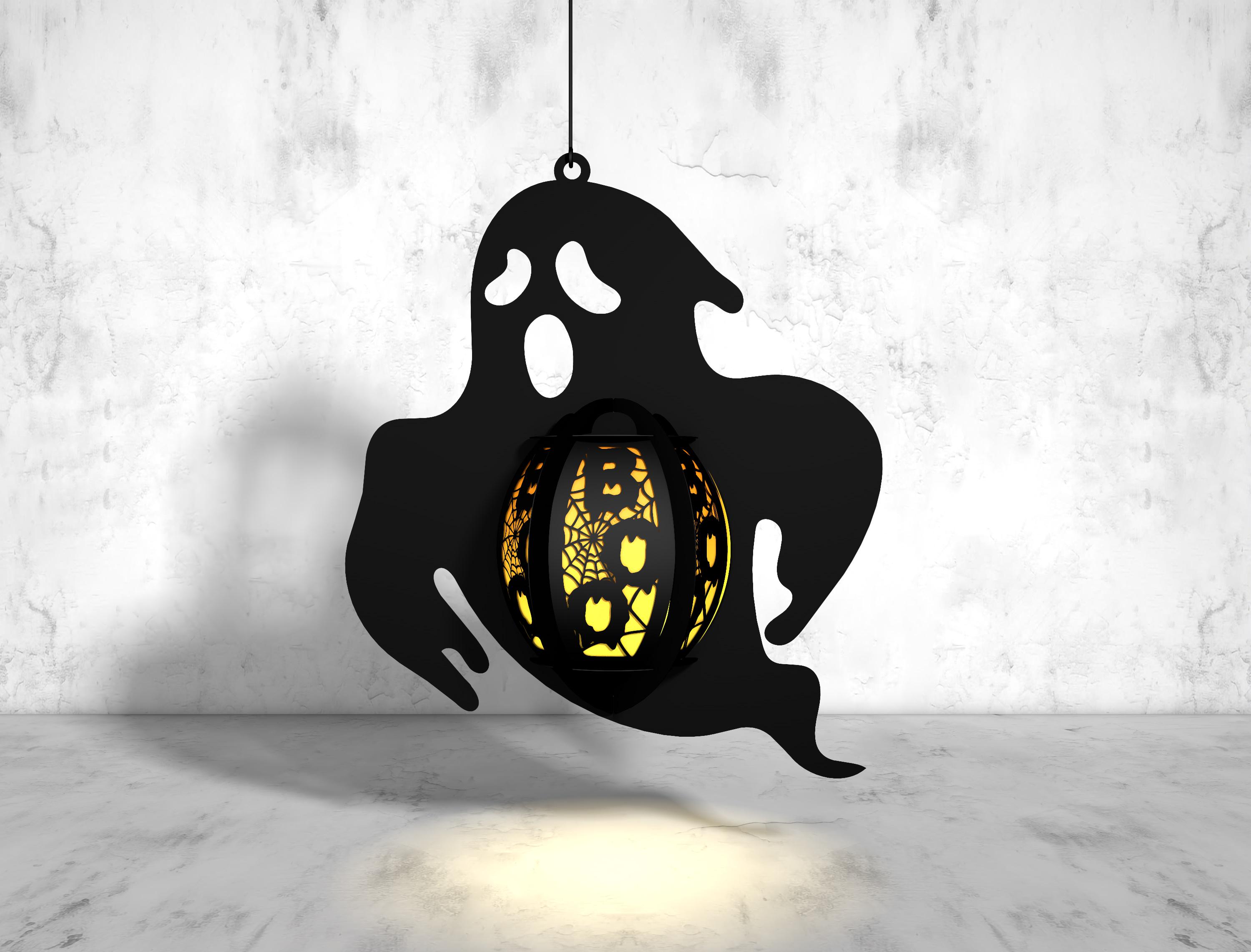 Boo Ghost Halloween Lantern SVG, Halloween Paper Lantern,happy ...