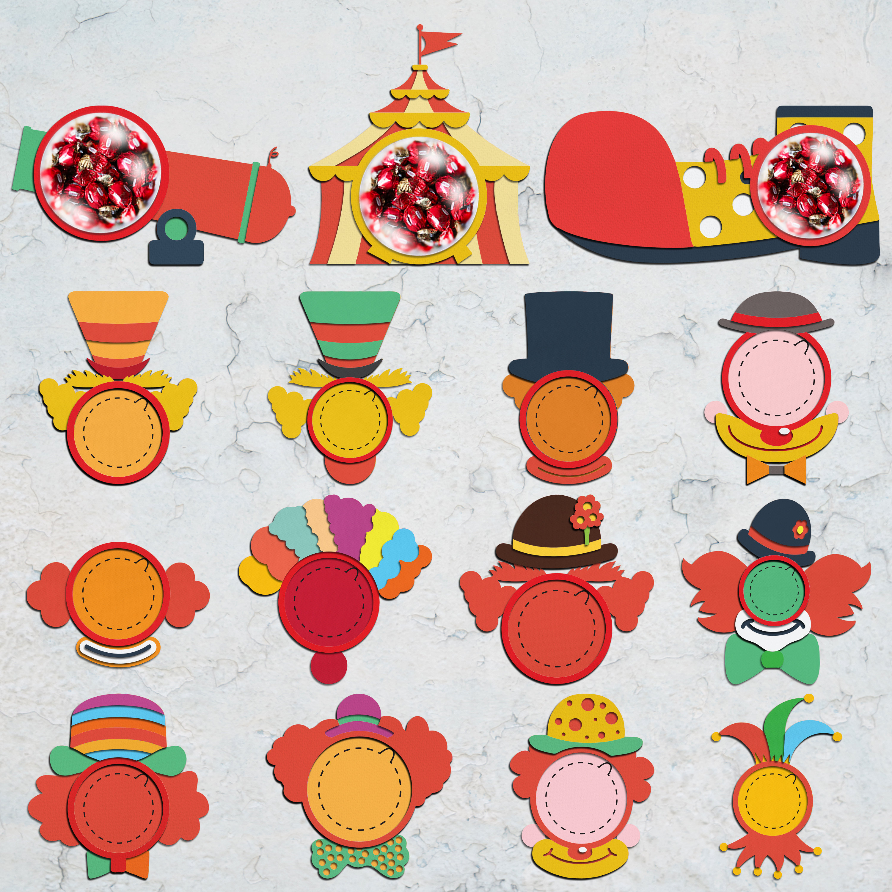 Circus Candy Dome Svg, Circus Chocolate Holder Svg ,circus Candy ...