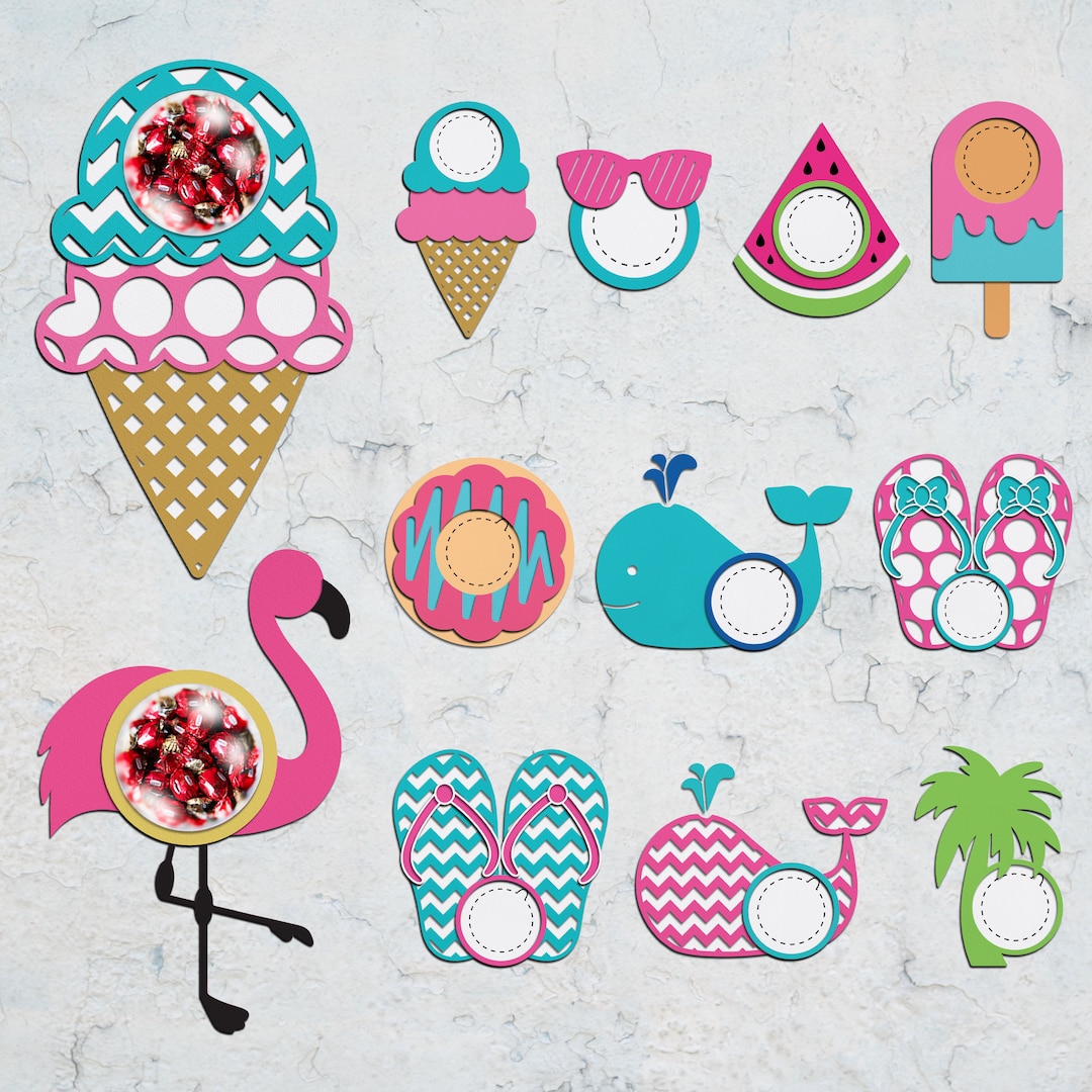Summer Candy Ornament Svg, Summer Candy Dome Svg, Beach Chocolate ...